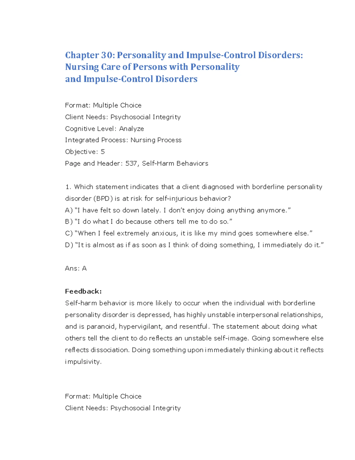 TB-Boyd7e TG Chapter 27: Nursing Care for Anxiety Disorders and Panic ...