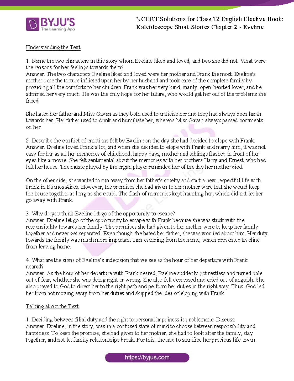 Kaleidoscope Short Stories Chapter 2 - Eveline: An In-Depth Analysis ...