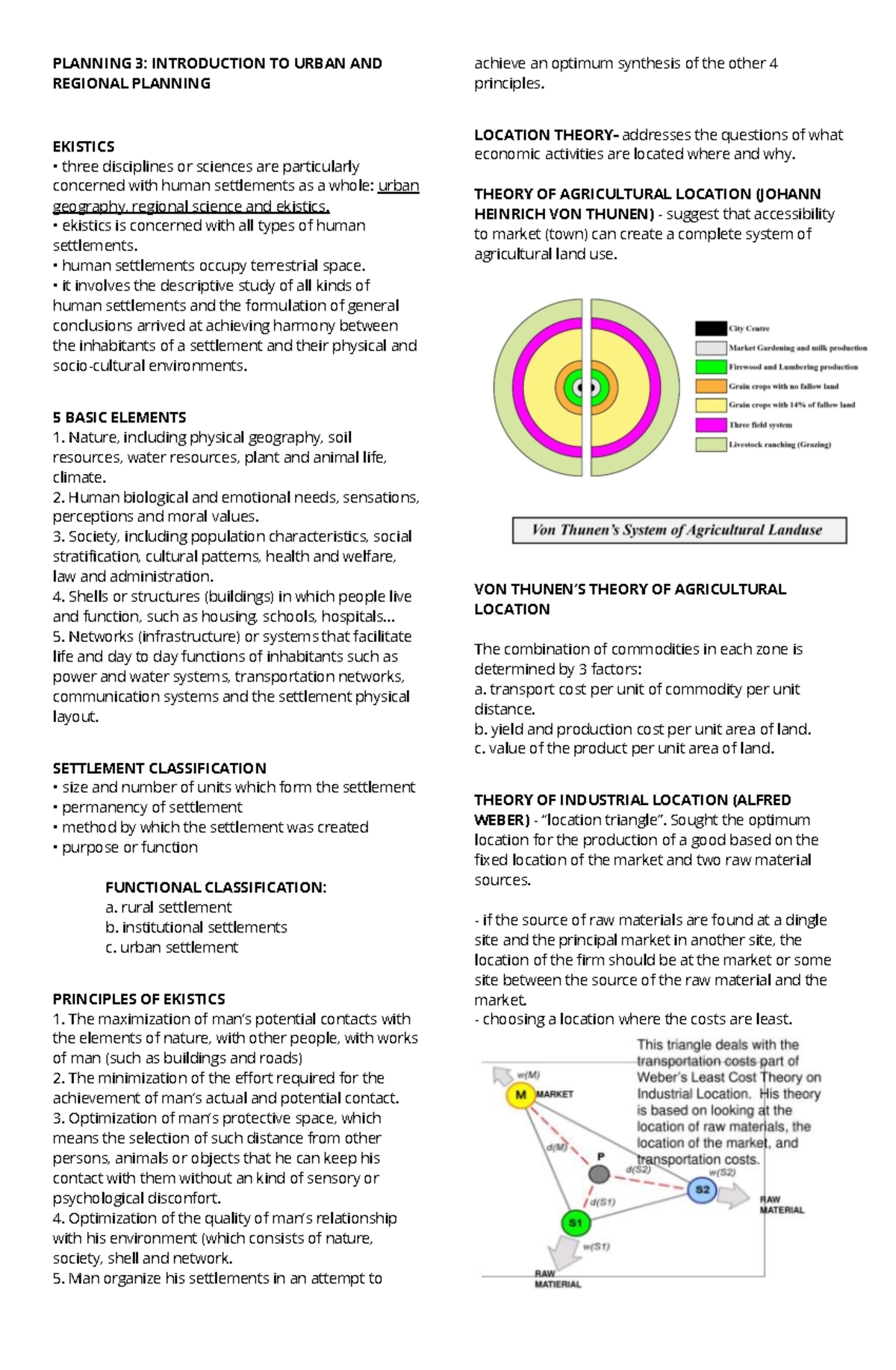 Module 1 - Exam Reviewer: Introduction to Urban Planning and Ekistics ...