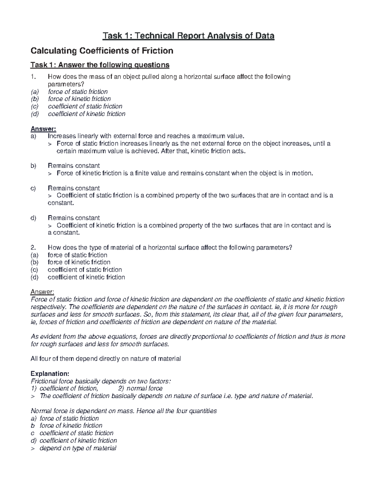 Unit 1 Assigment Task 1 Technical Report Analysis of Data - Task 1: Technical Report Analysis of ...