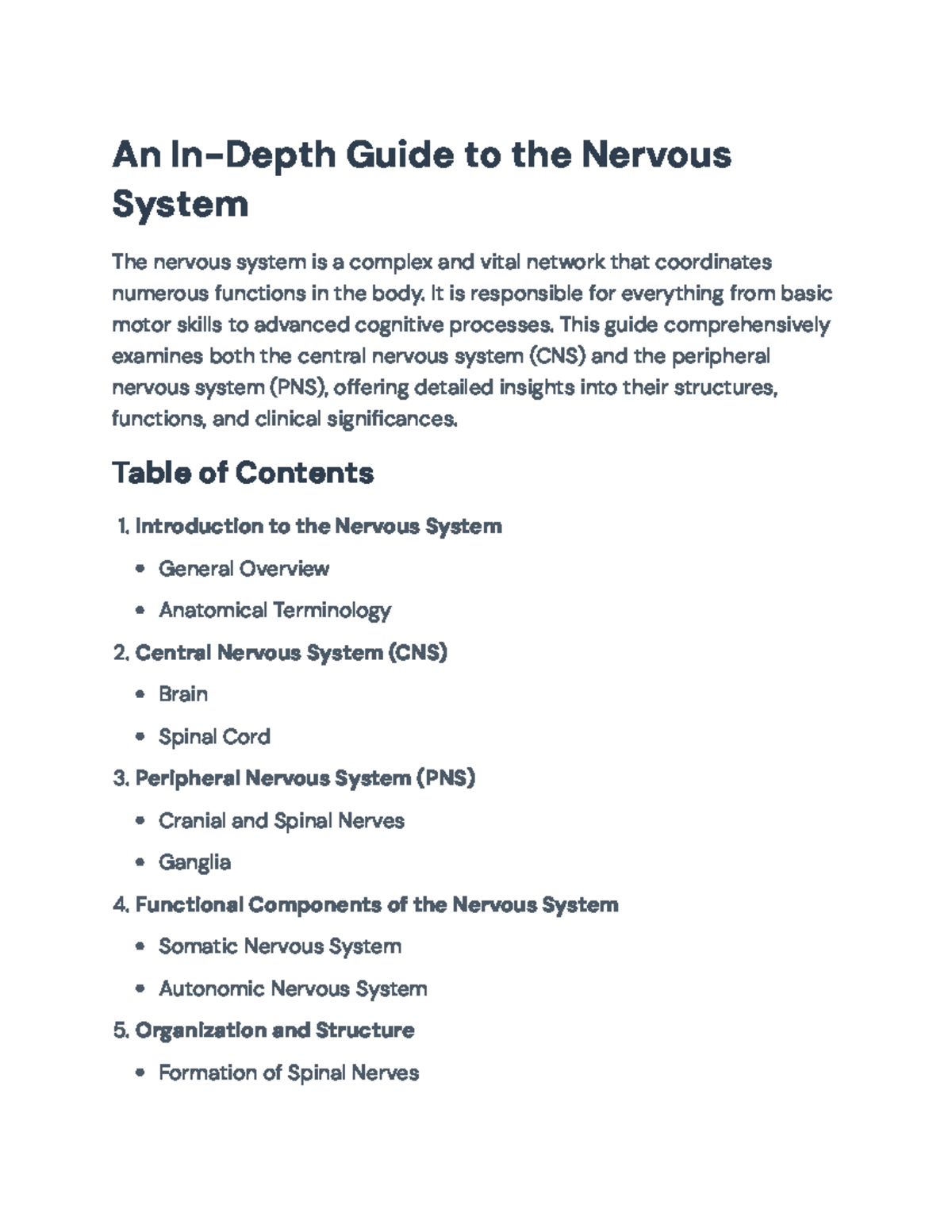 Nervous System Overview: Structure, Function, and Clinical Insights ...