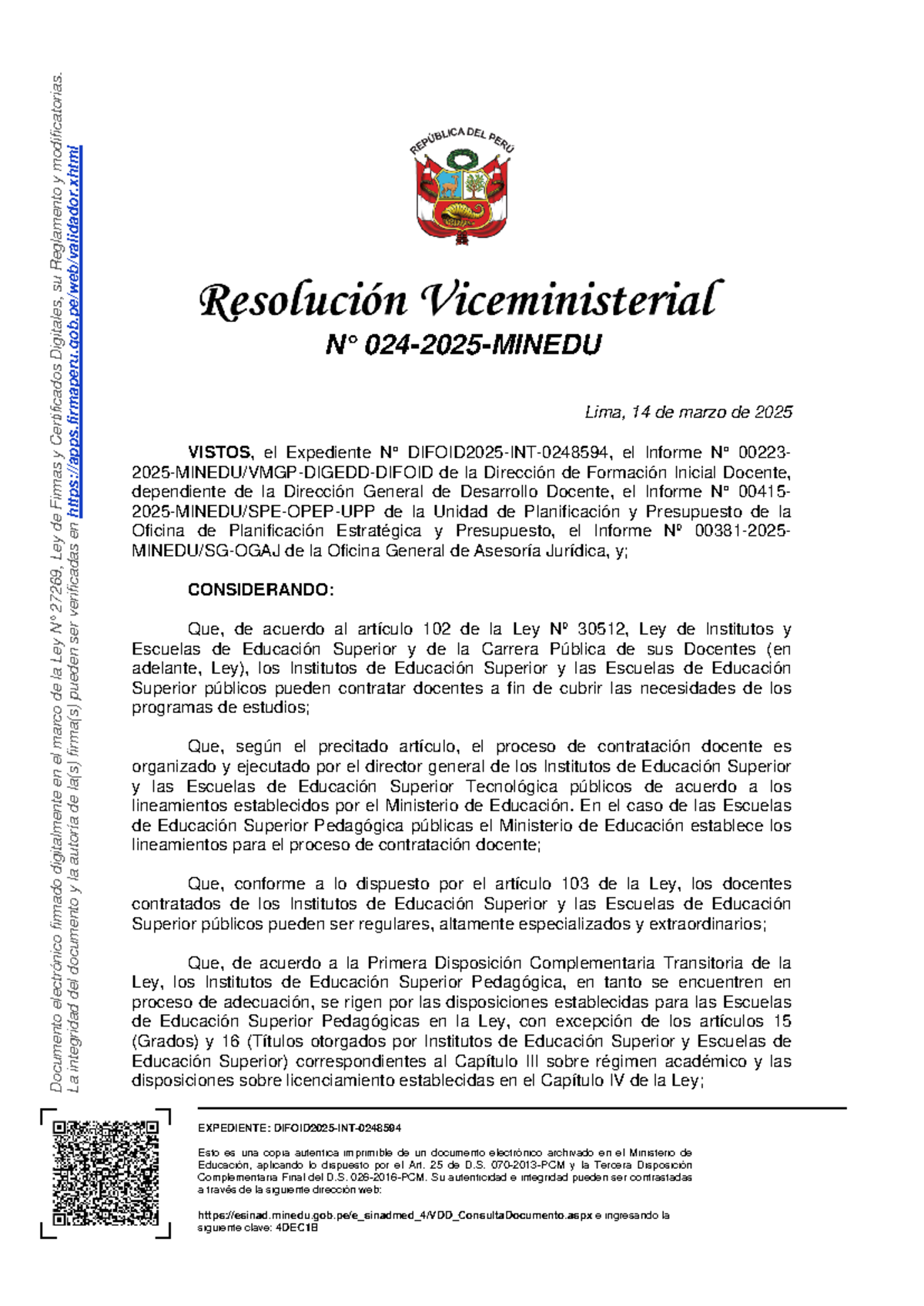 RVM 024-2025- Minedu - mantener informado - Documento electrónico ...