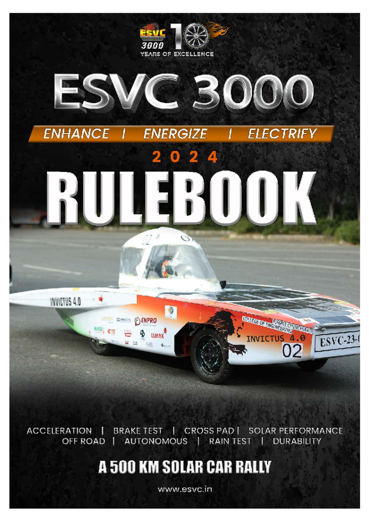 Rulebook for Electric Solar Vehicle Championship (ESVC 2024) - Studocu