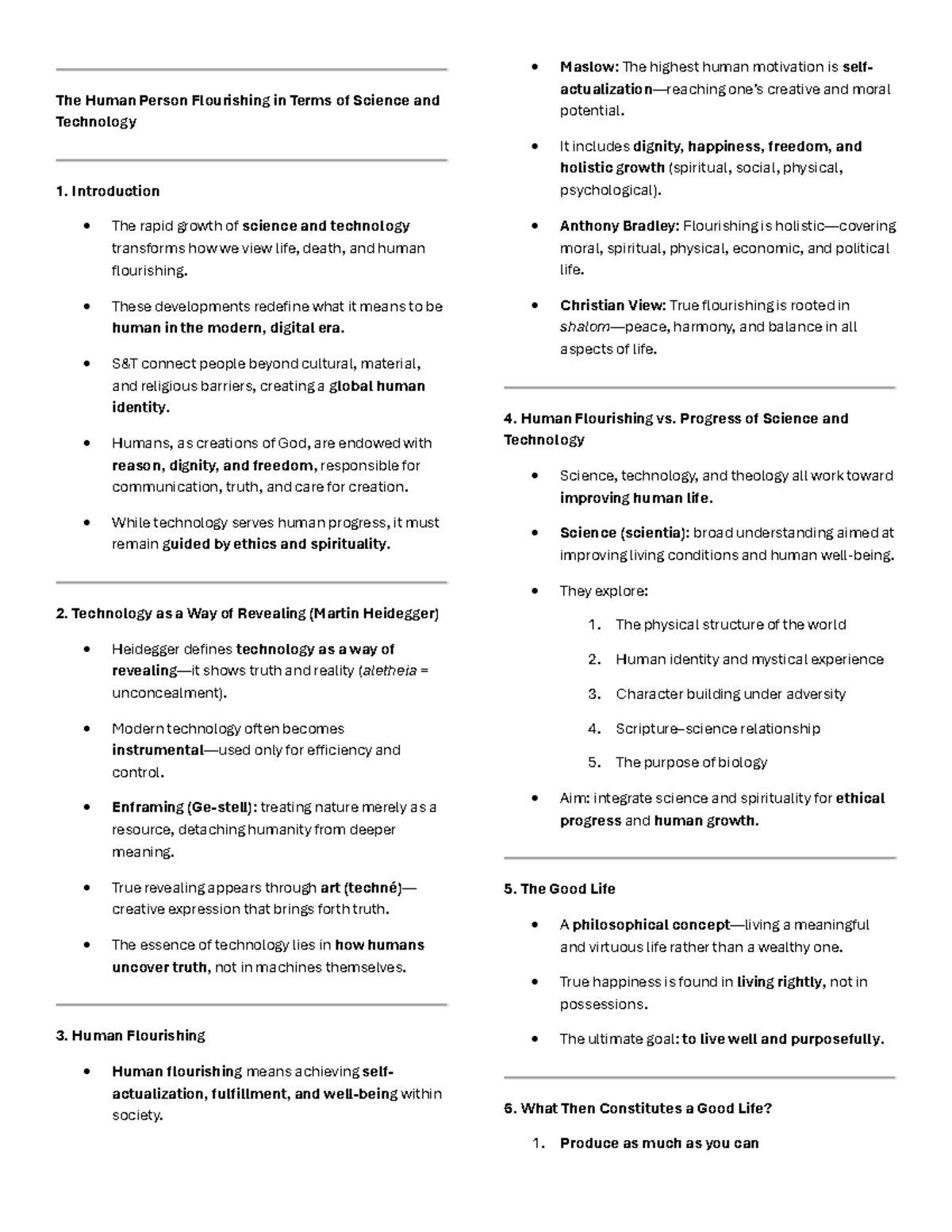 STAS - Reviewer on Human Flourishing and Technology Ethics - Studocu