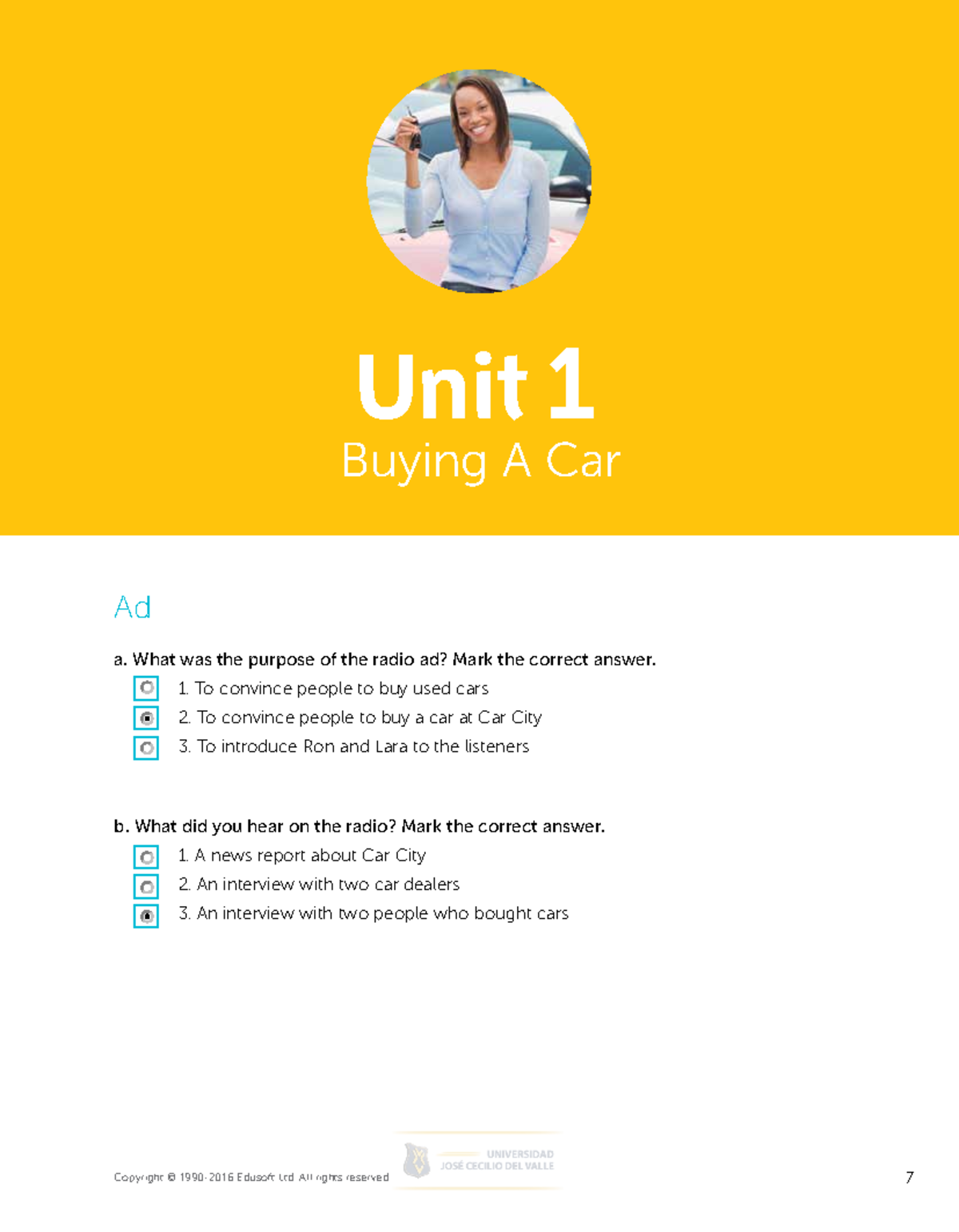 Buying A Used Car - Workbook Unit 1 Review Activities - Studocu