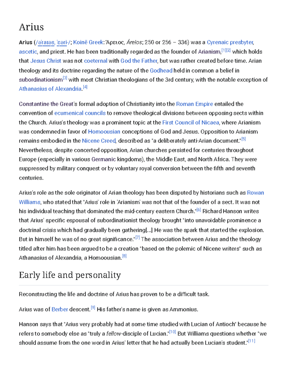 Arianism and the Controversy: Insights on Arius (HIST 101) - Studocu