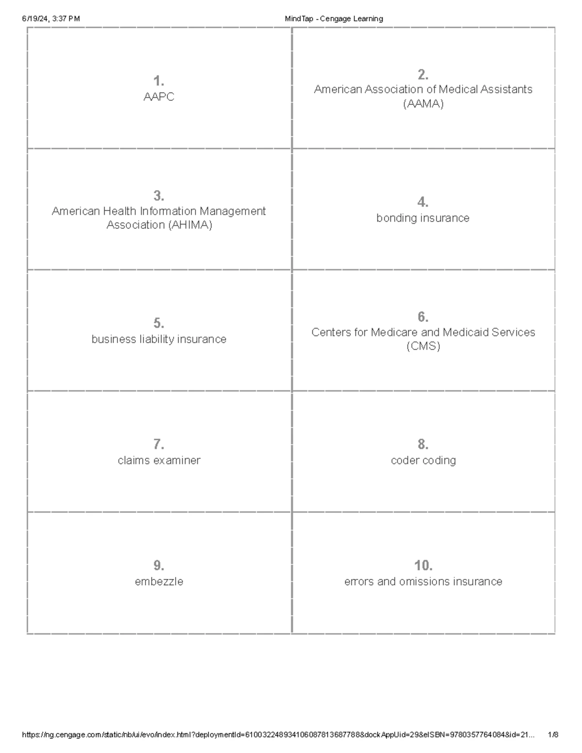 Chapter 1: Medical Insurance & Coding Flashcards - Studocu