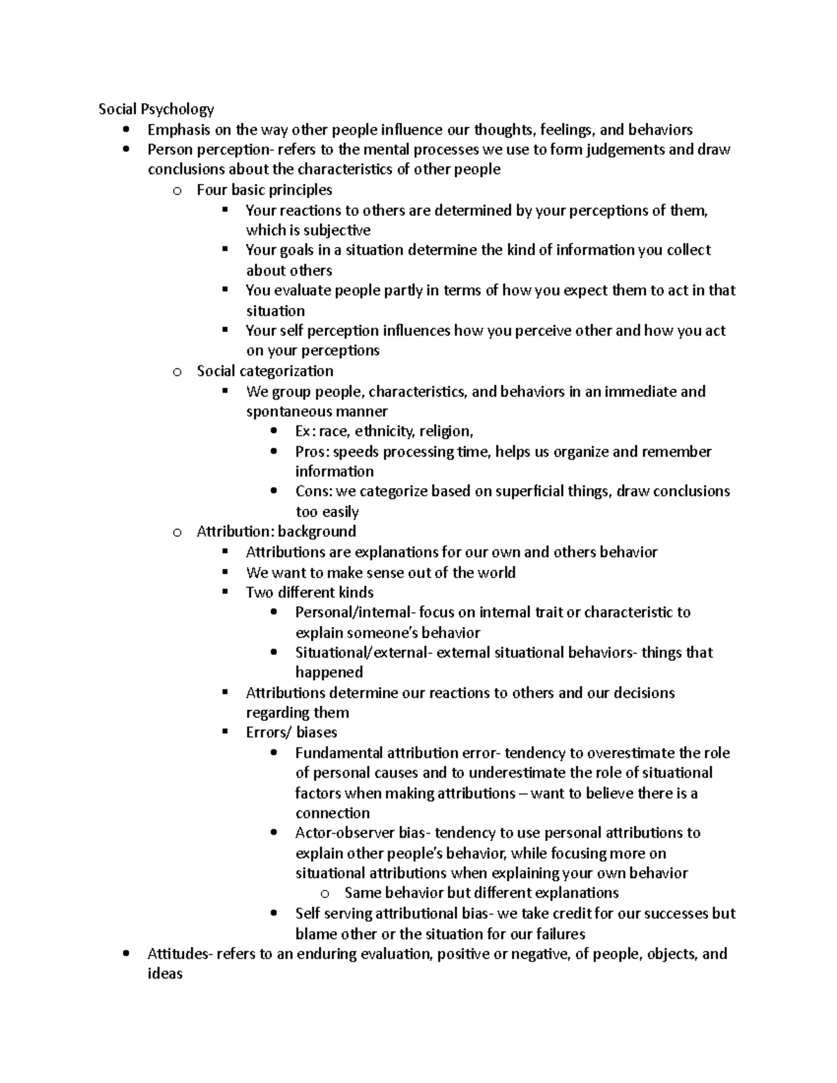 Psyc module 6 notes - Study guide for the Unit 6 quiz - Social ...