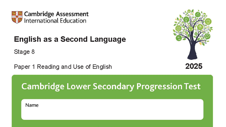 ESL Stage 8 Paper 1: Reading & Use of English Practice Test - Studocu