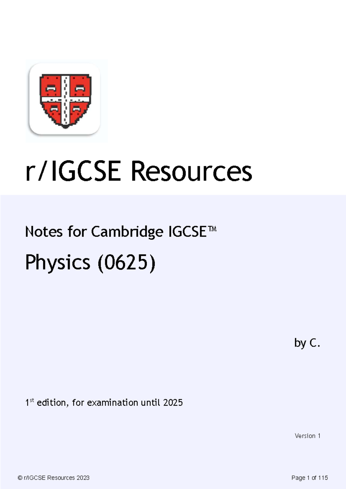 Cambridge Physics (0625) Resources Notes for Exam Prep 2023 - Studocu