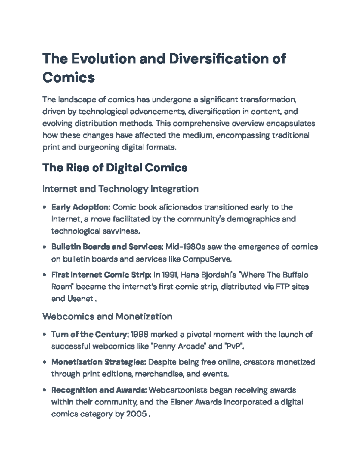 The Evolution and Diversification of Comics: Trends and Transformations ...
