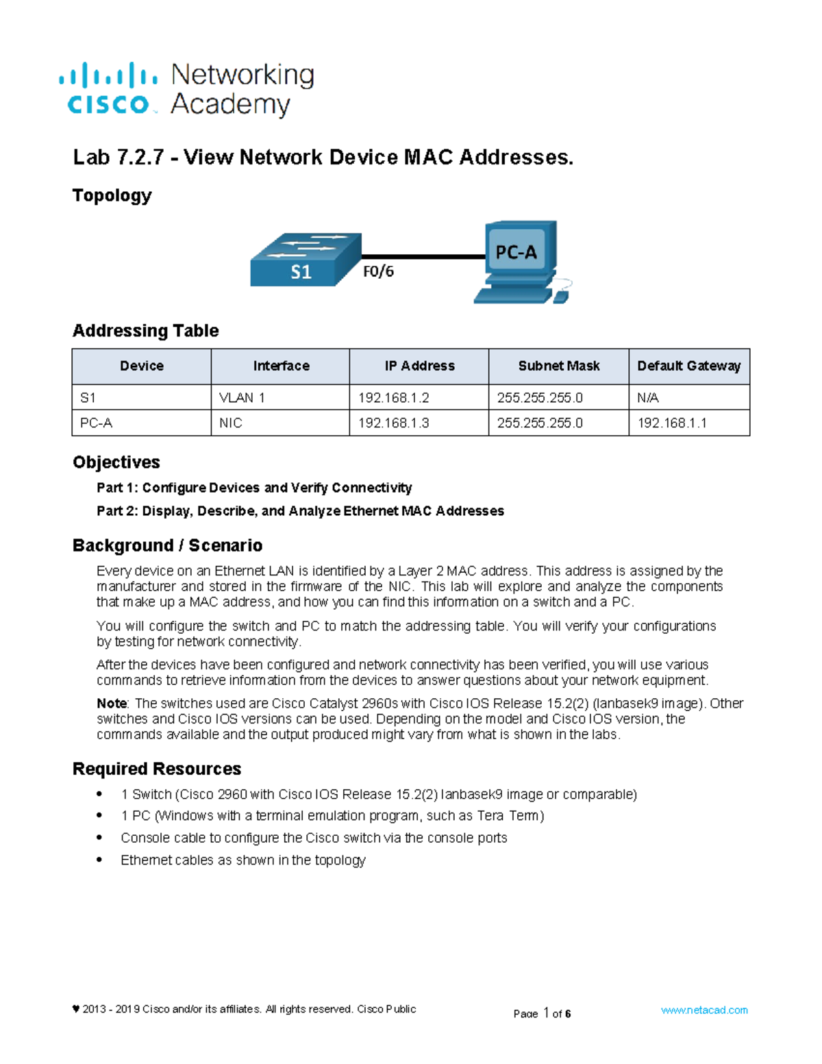 7 - check your understanding and netlabs - Lab 7.2 - View Network ...