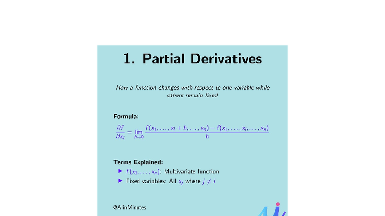 Partial Derivatives and Optimization in Deep Learning (MATH 101) - Studocu