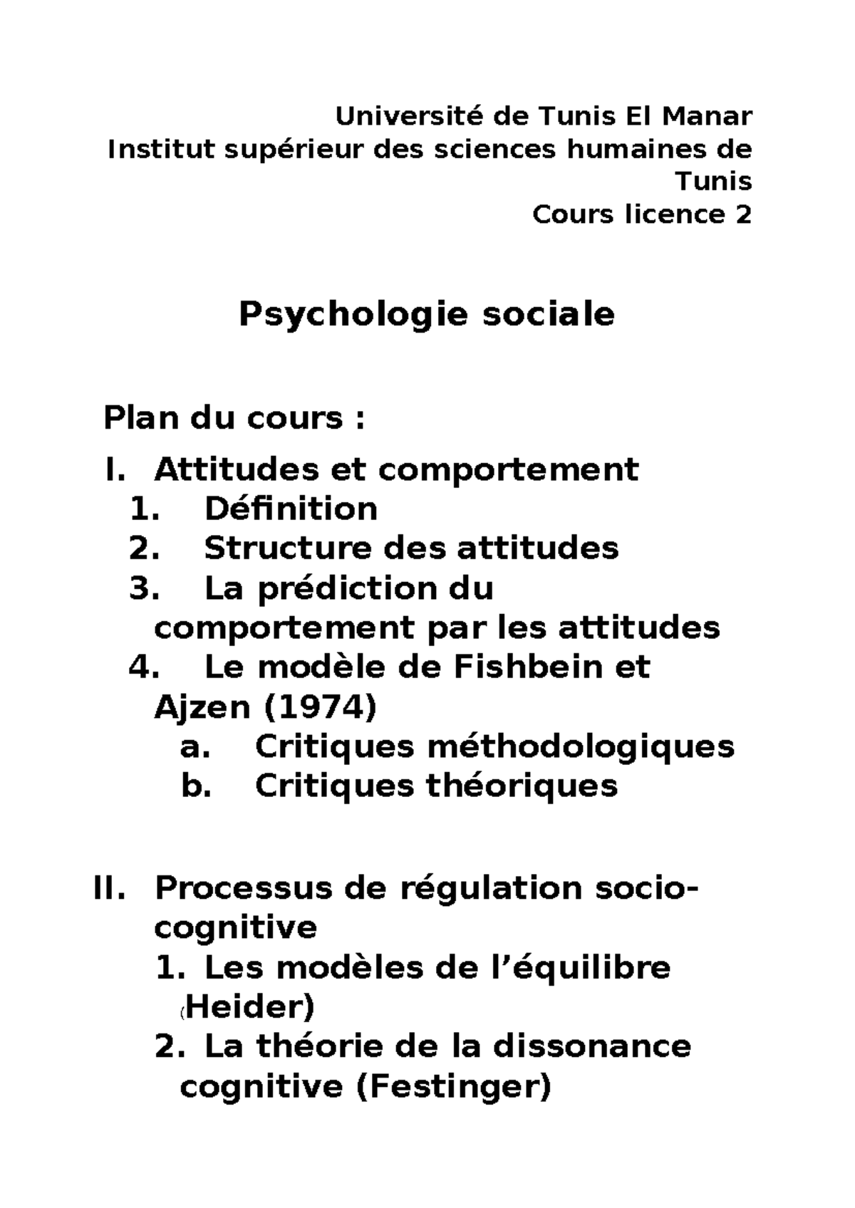 Attitudes et comportements 1 - Université de Tunis El Manar Institut ...