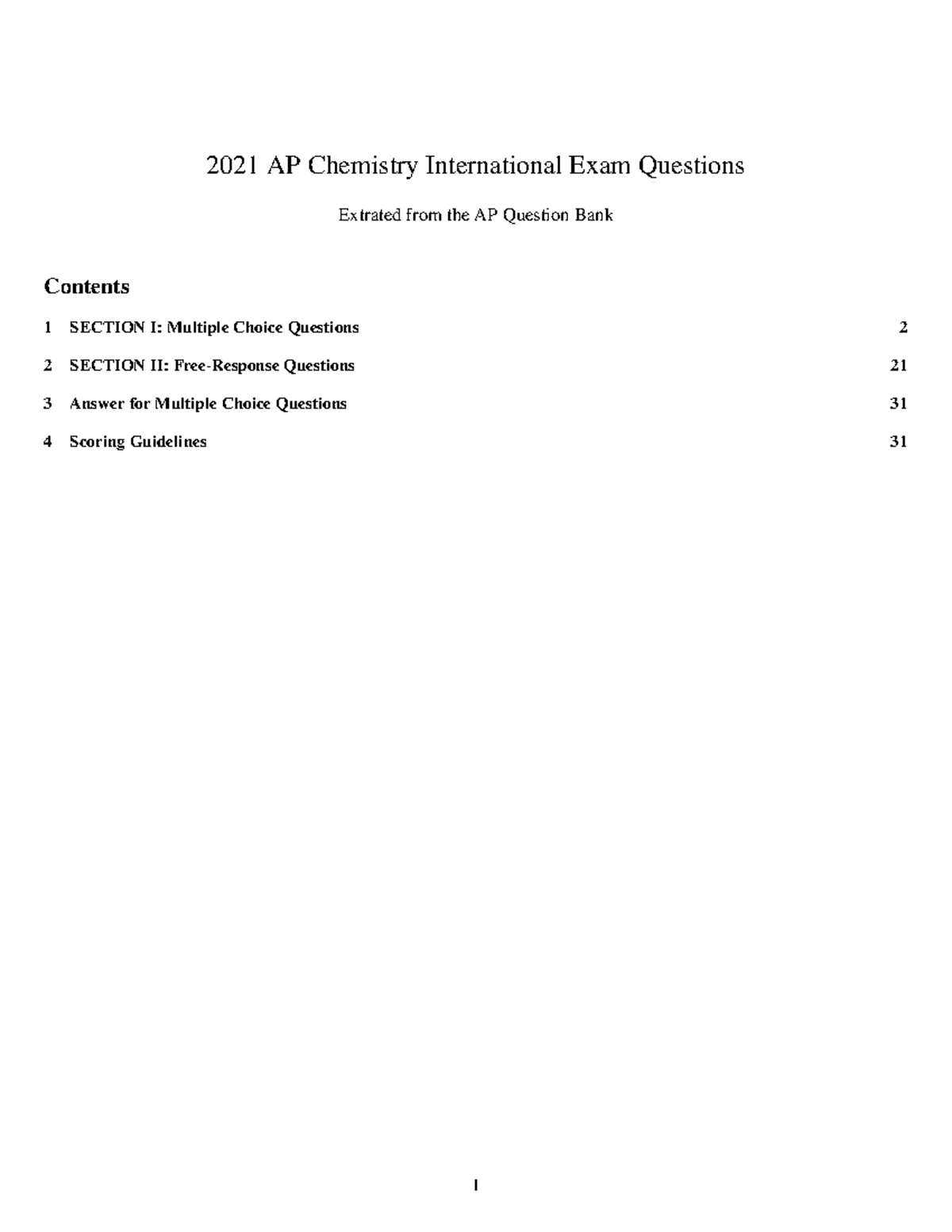AP Chemistry 2021: International Exam Questions & Answers Guide - Studocu