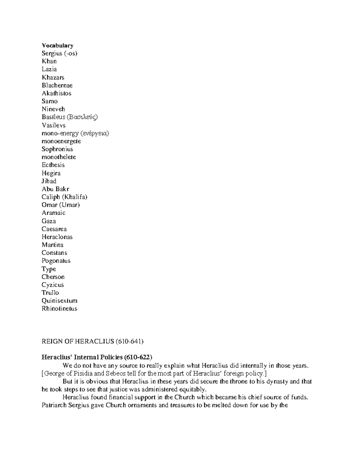 Byzantine Empire & Rise of Islam: Historical Analysis (HIST 201) - Studocu