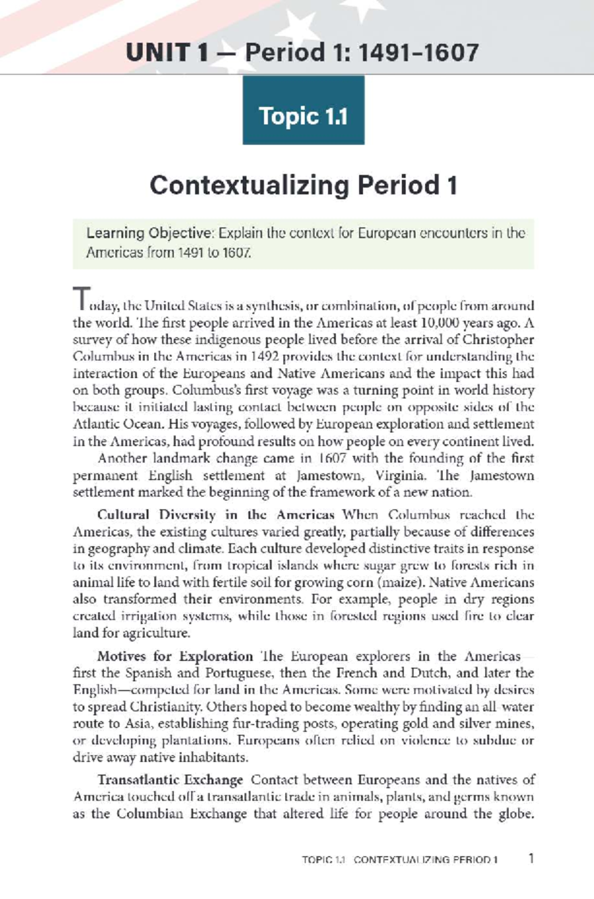 APUSH 101: Unit 1 Study Guide - Contextualizing European Encounters ...