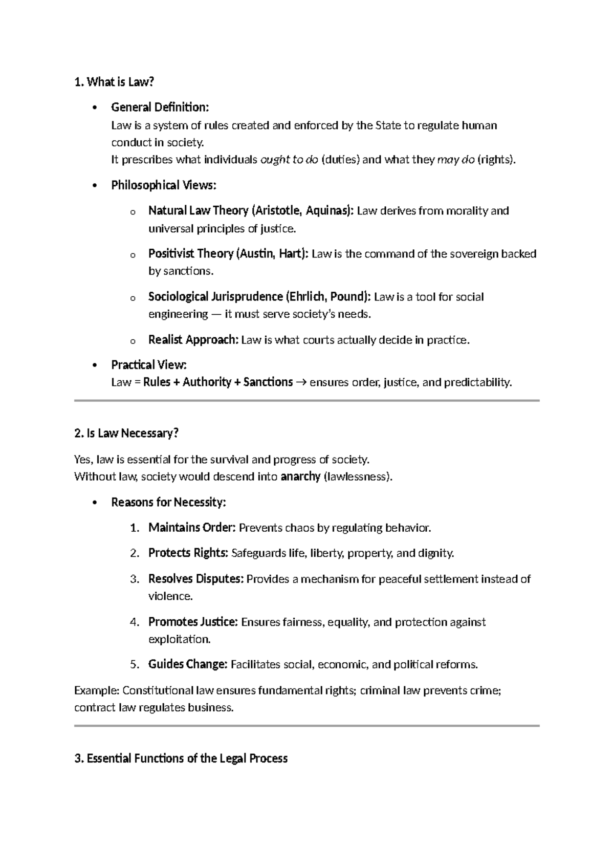 Legal Methods (LAW101) - Comprehensive Question Paper Notes - Studocu