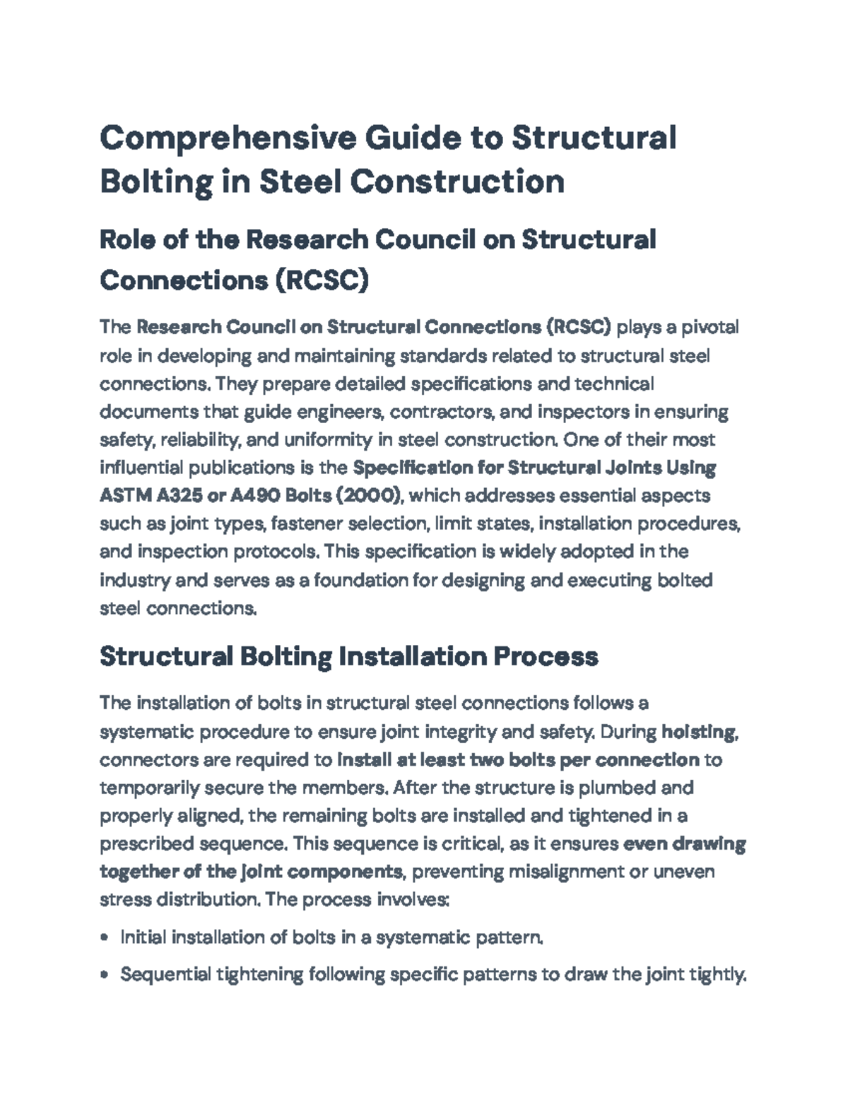 Comprehensive Guide to Structural Bolting in Steel Construction (ENG ...