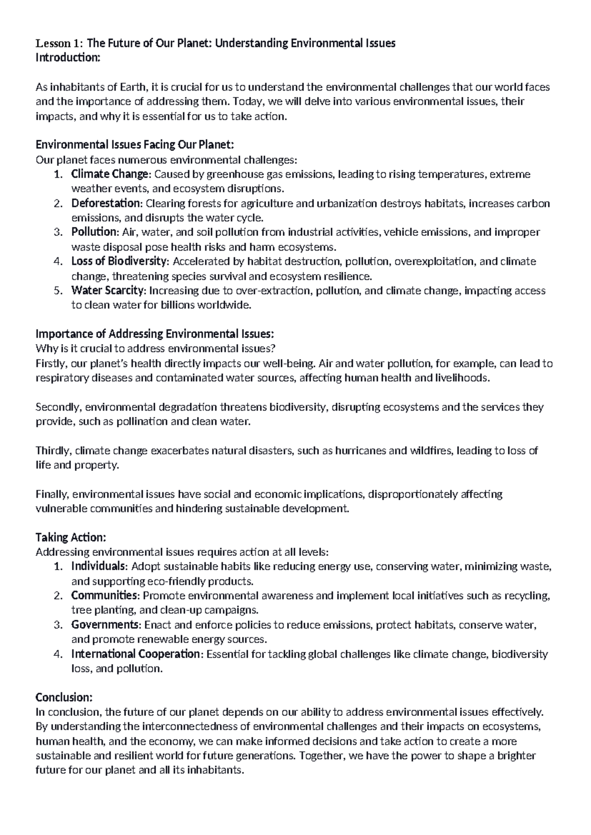 Geography Year 09: Understanding Environmental Issues & Sustainability ...