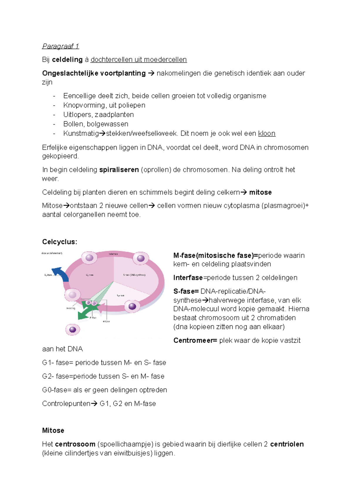 Bio 101: Samenvatting van Voortplanting en Celdeling - Studeersnel