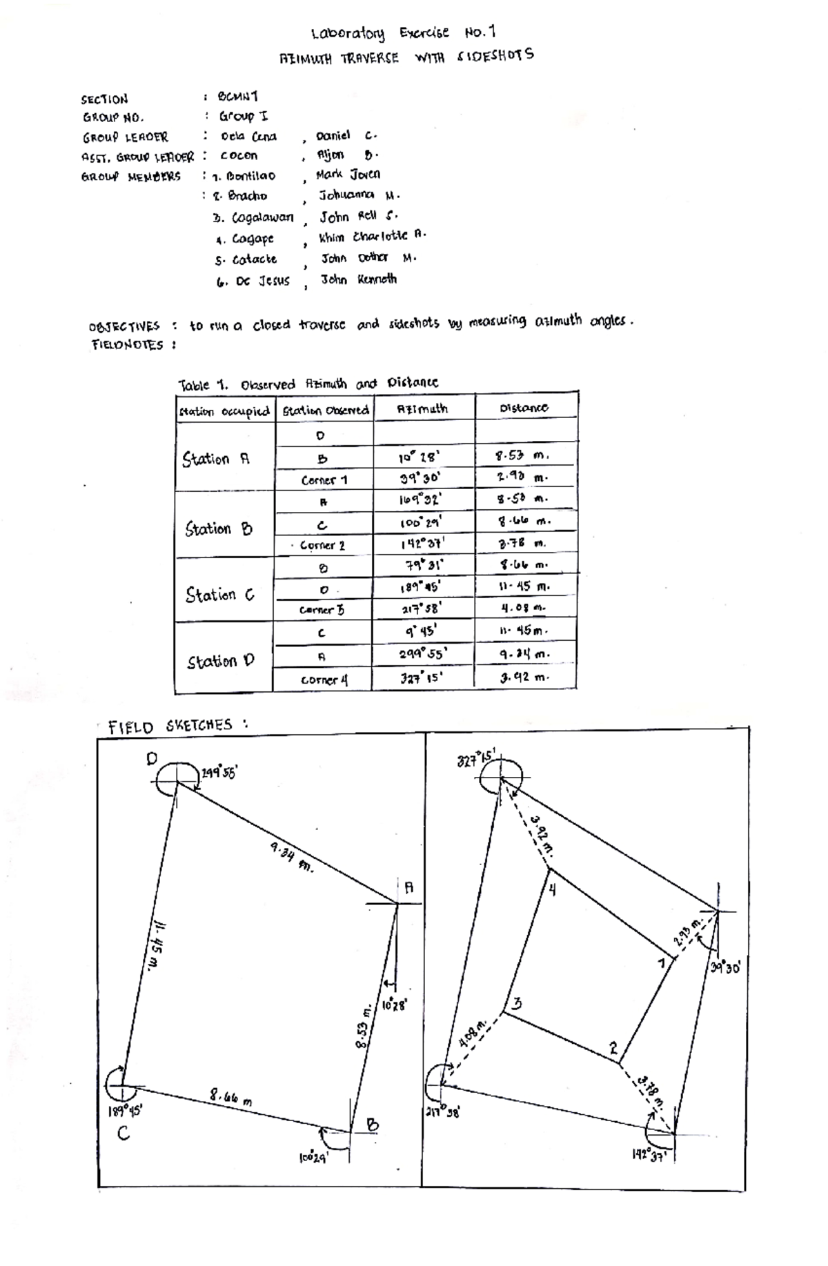 Azimuth Traverse Techniques with Sideshots - GE 101 Study Guide - Studocu