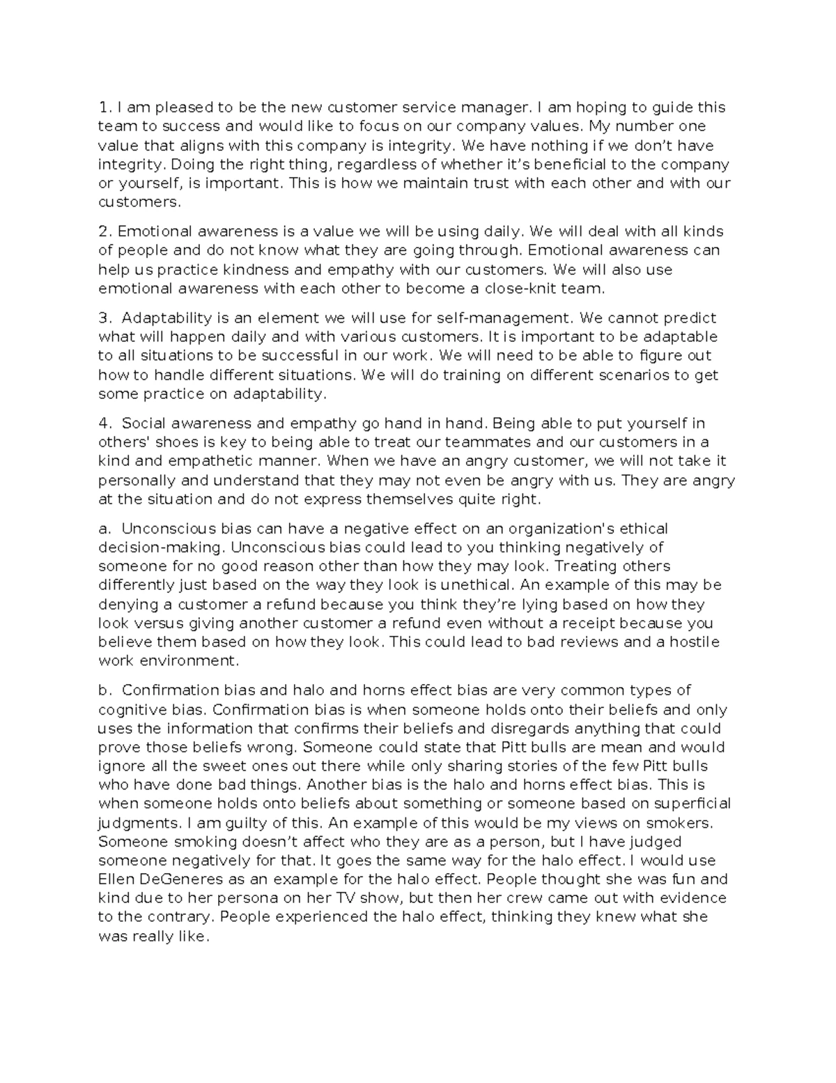 D253. Building a Values-Based Leadership Vision – RSM3 - Studocu