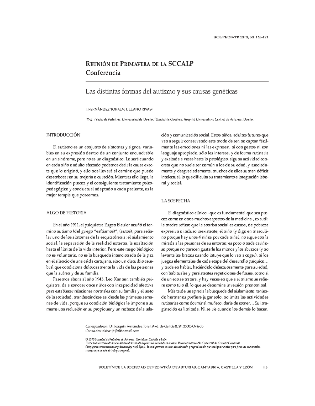 Formas del Autismo y sus Causas Genéticas - Bol SCCALP 10:07 - Studocu