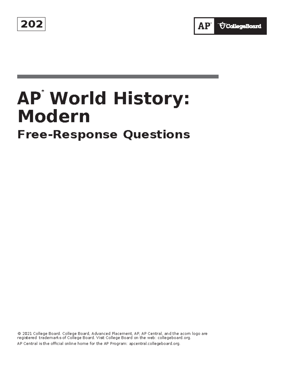 AP World History: Modern 2021 Exam Questions & Guidelines - Studocu