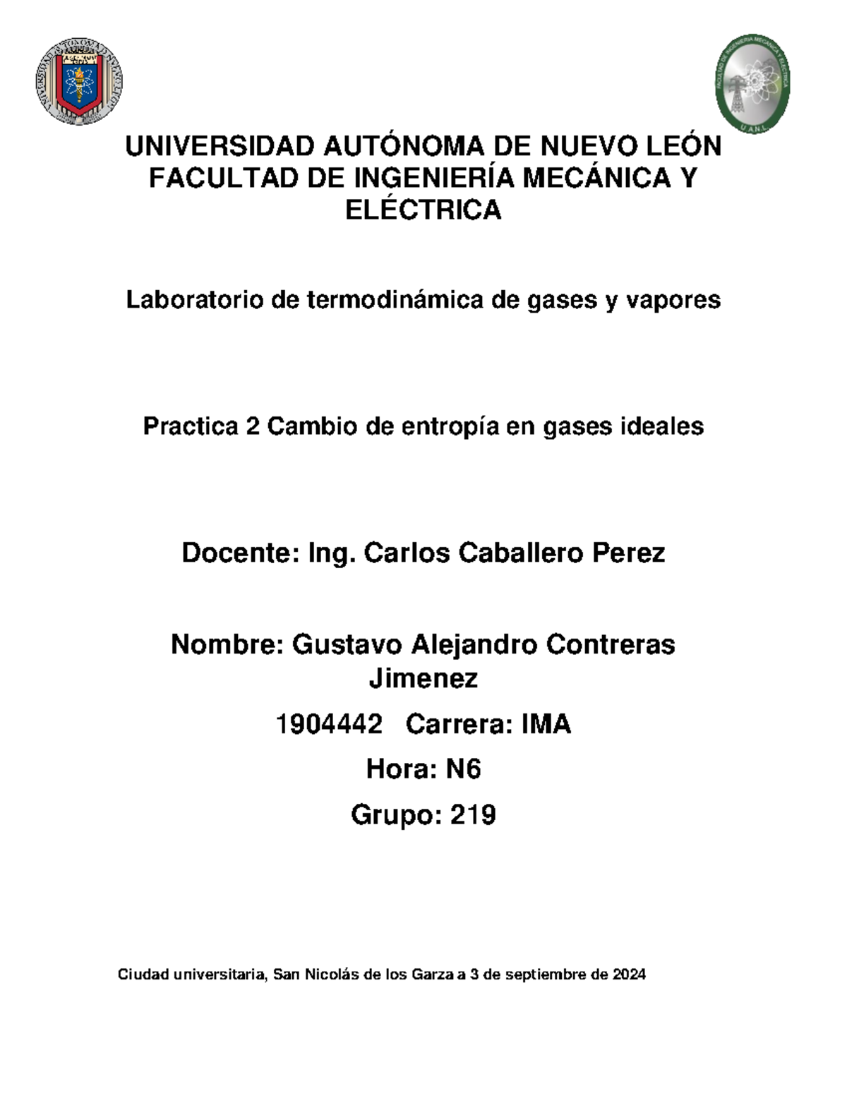 Practica 2 Termo DE Gases - Termodinámica De Gases Y Vapores Y Laboratorio - UNIVERSIDAD ...
