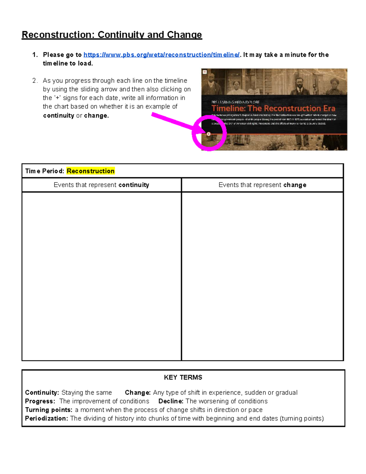 Reconstruction Assignment - Reconstruction: Continuity and Change ...