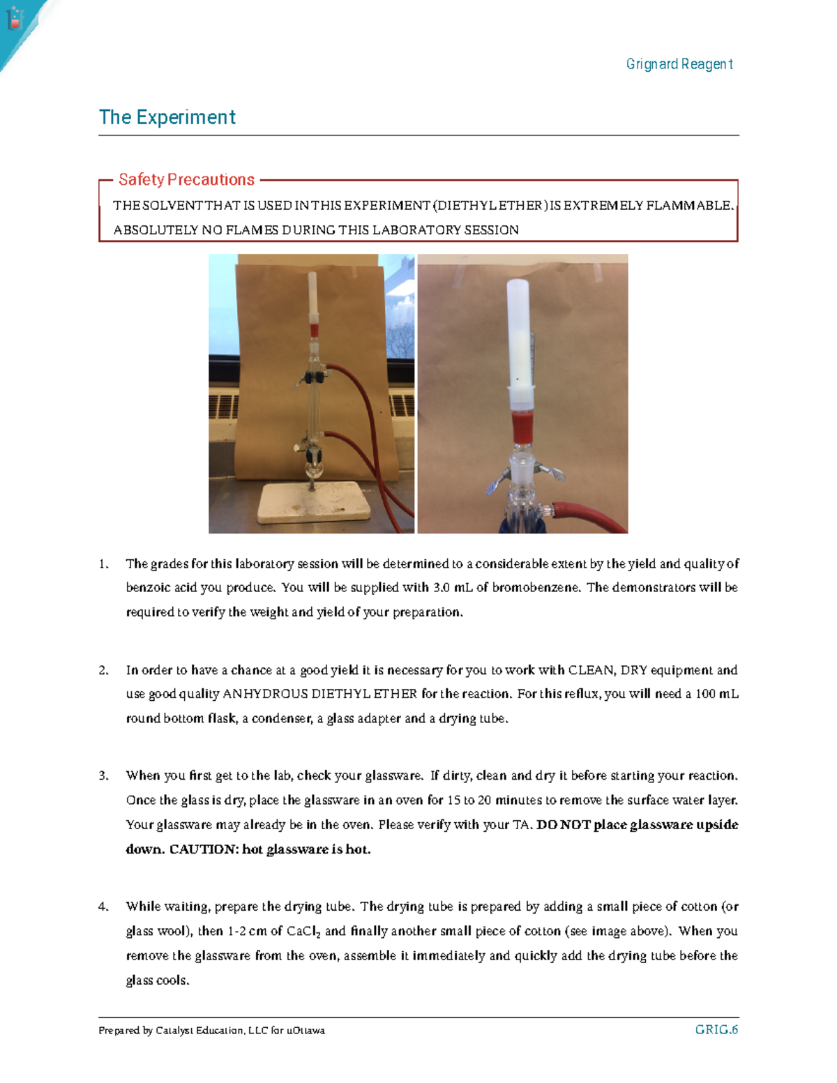 Lab5 - Lab 5 for chm 1321 - The Experiment Safety Precautions THE ...