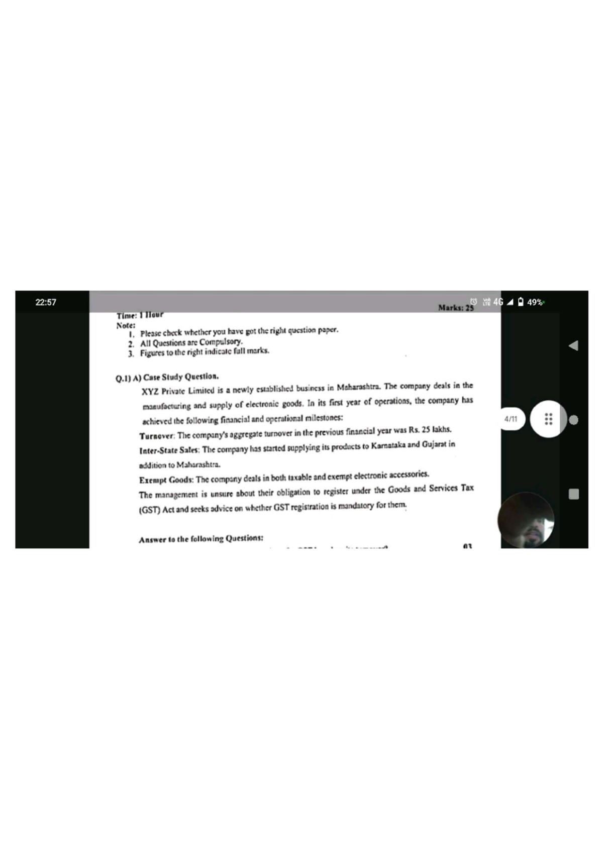 22:57 LTE 4G Case Study: GST Registration for XYZ Pvt Ltd - Sem 3 - Studocu