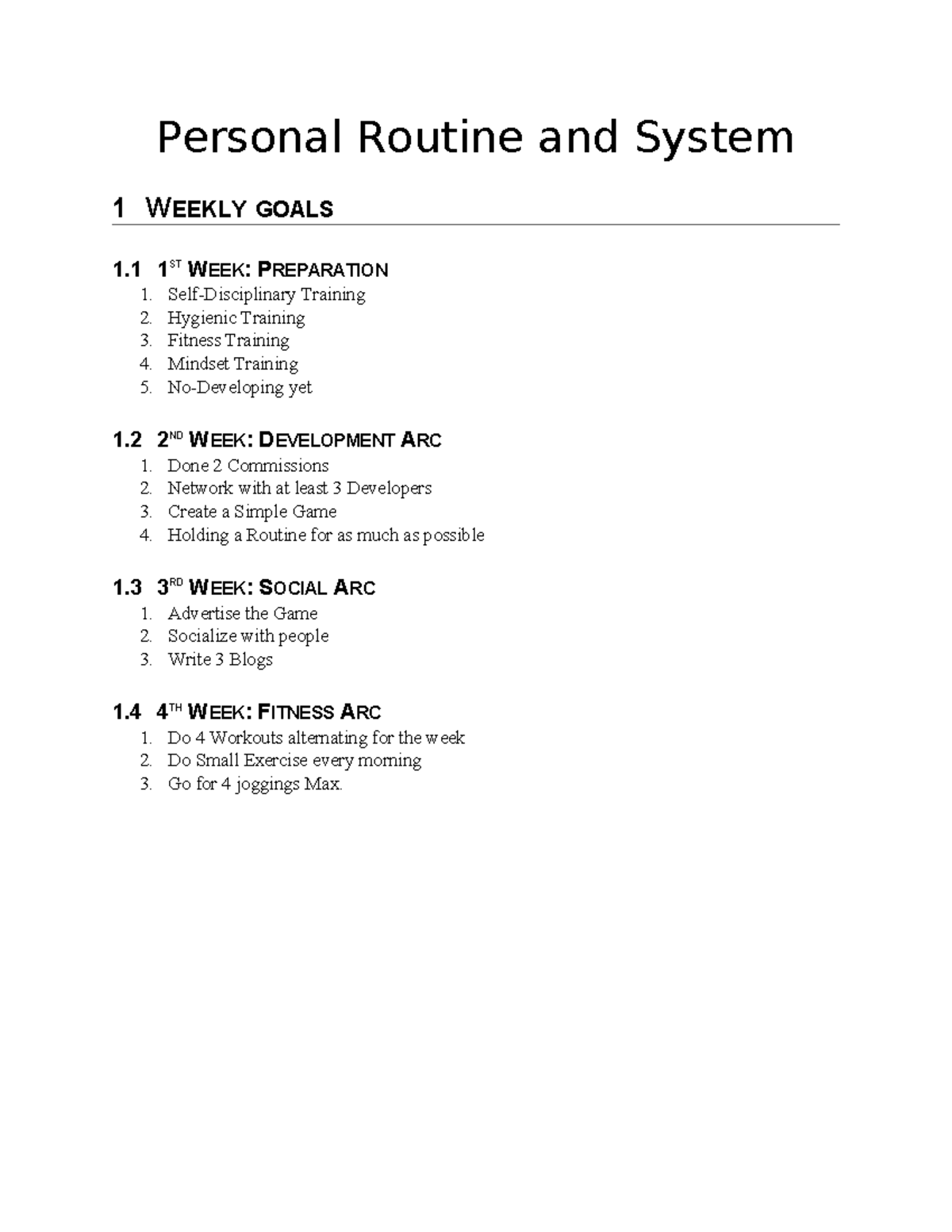Routine System for School: Weekly Goals and Daily Objectives - Studocu