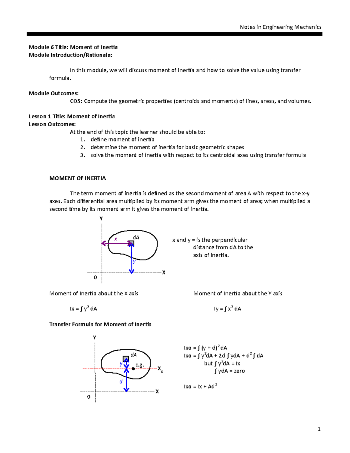 Module 6: Exploring Moment of Inertia and Its Applications - Studocu