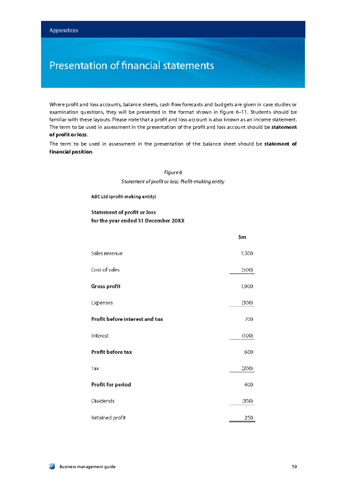 BM - Financial Statements Presentation Guidelines and Formats - Studocu
