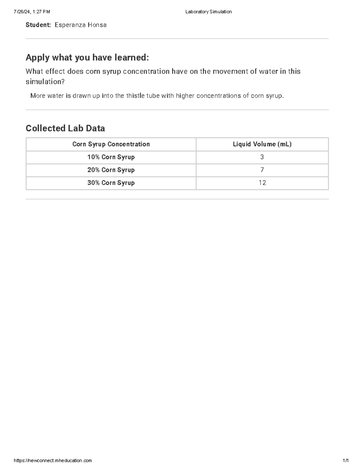 Virtual Lab Osmosis - Movement of Water Across a Selectively Permeable ...