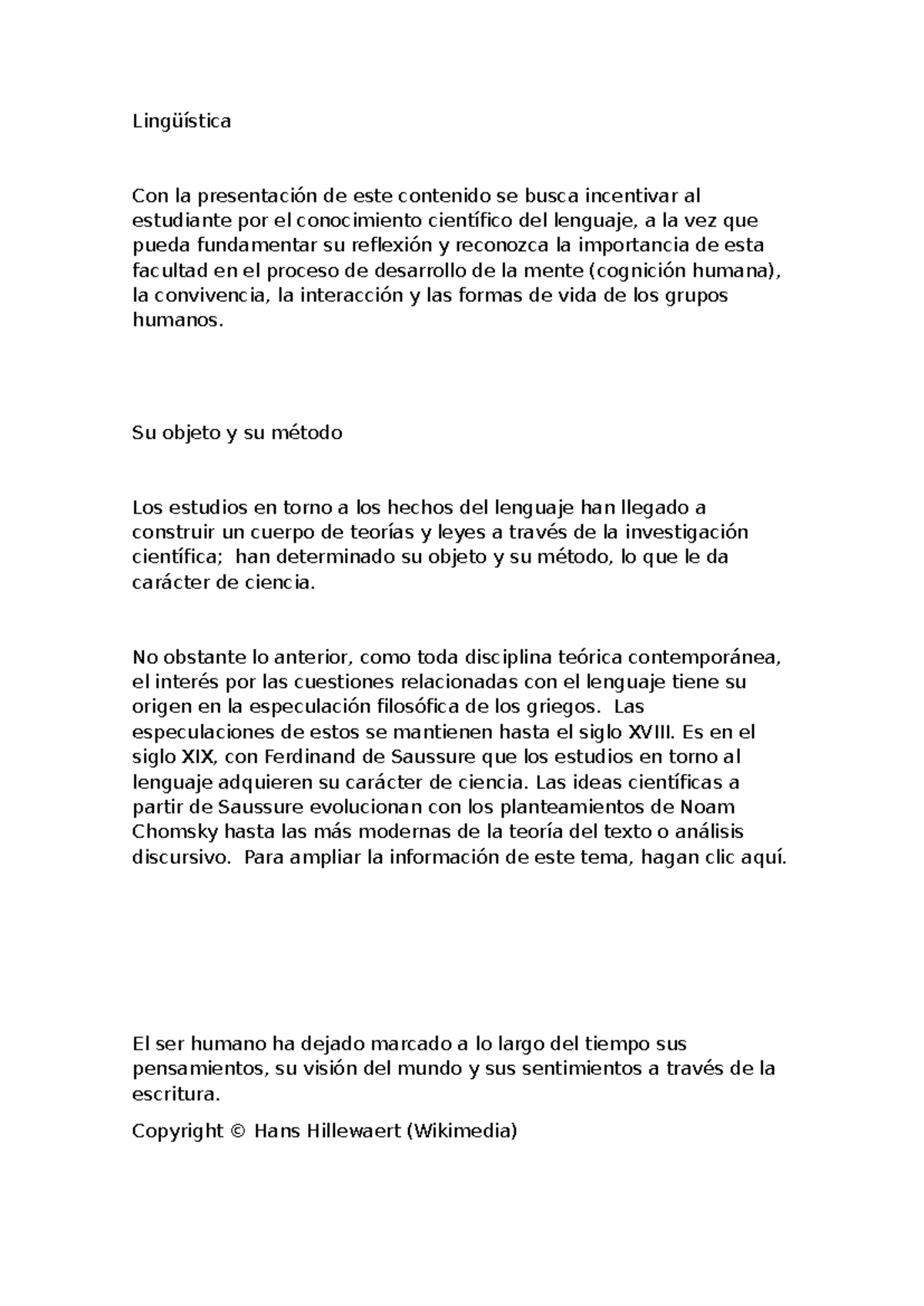 Lingüística: Importancia y Evolución del Lenguaje en la Cognición - Studocu
