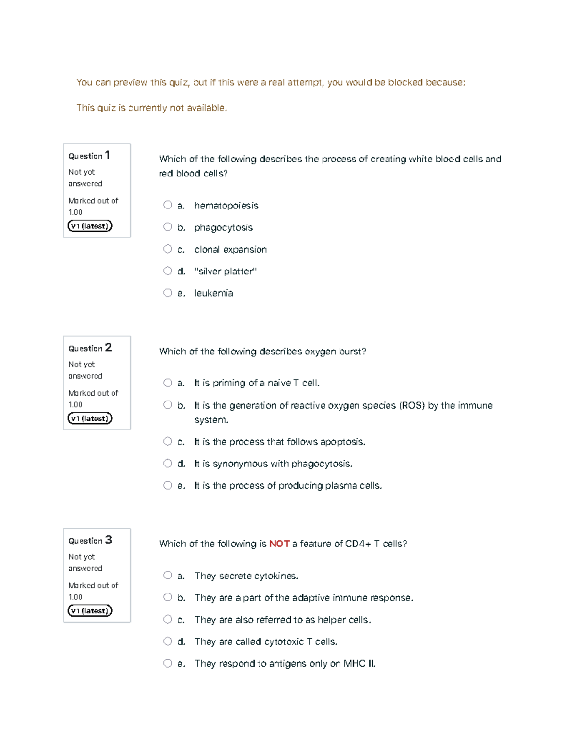 Quiz 10: Concepts of Immunotherapy and Immune Response - Studocu
