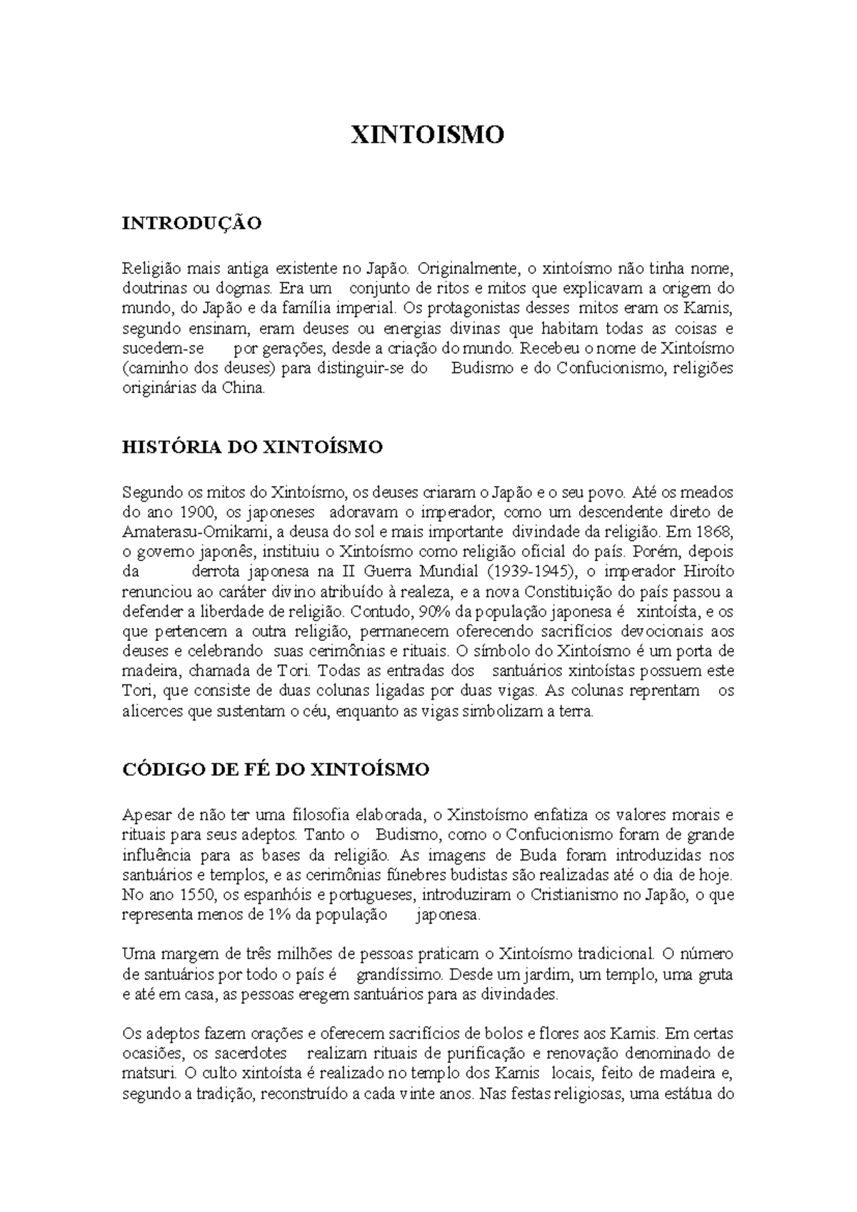 Estudo 15 - Introdução ao Xintoísmo e suas Crenças - Studocu