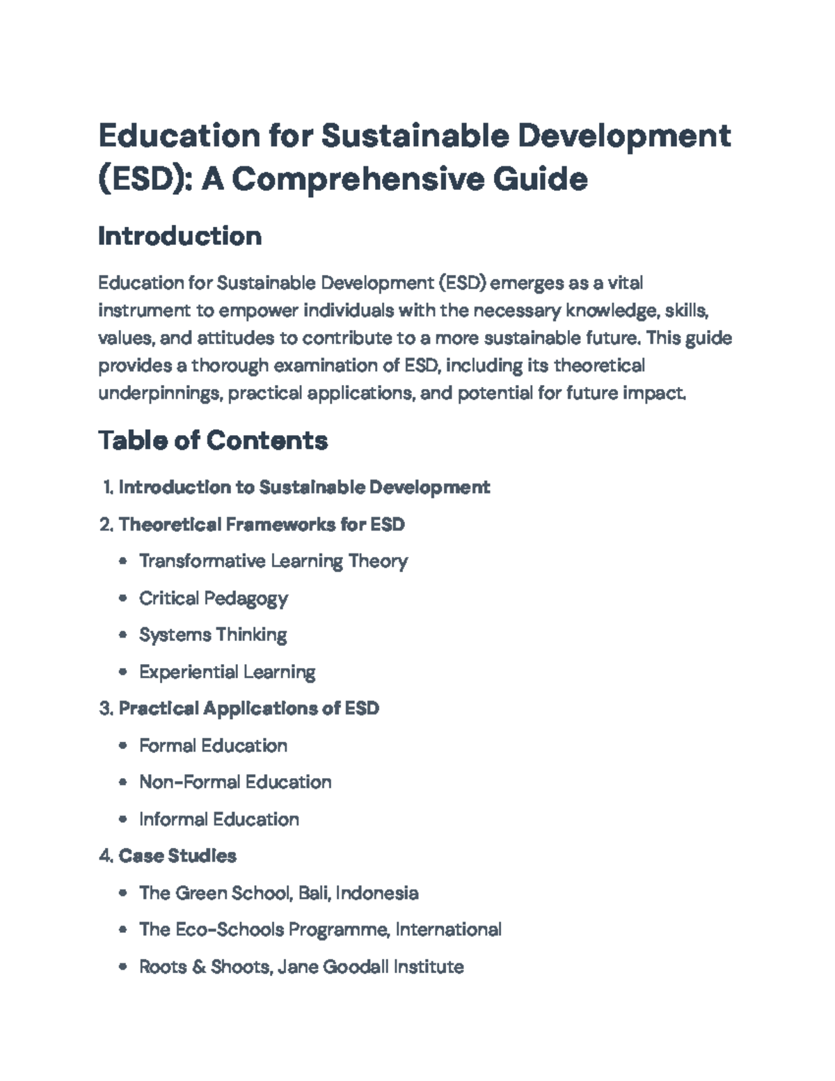 Education for Sustainable Development (ESD) Guide: Principles ...