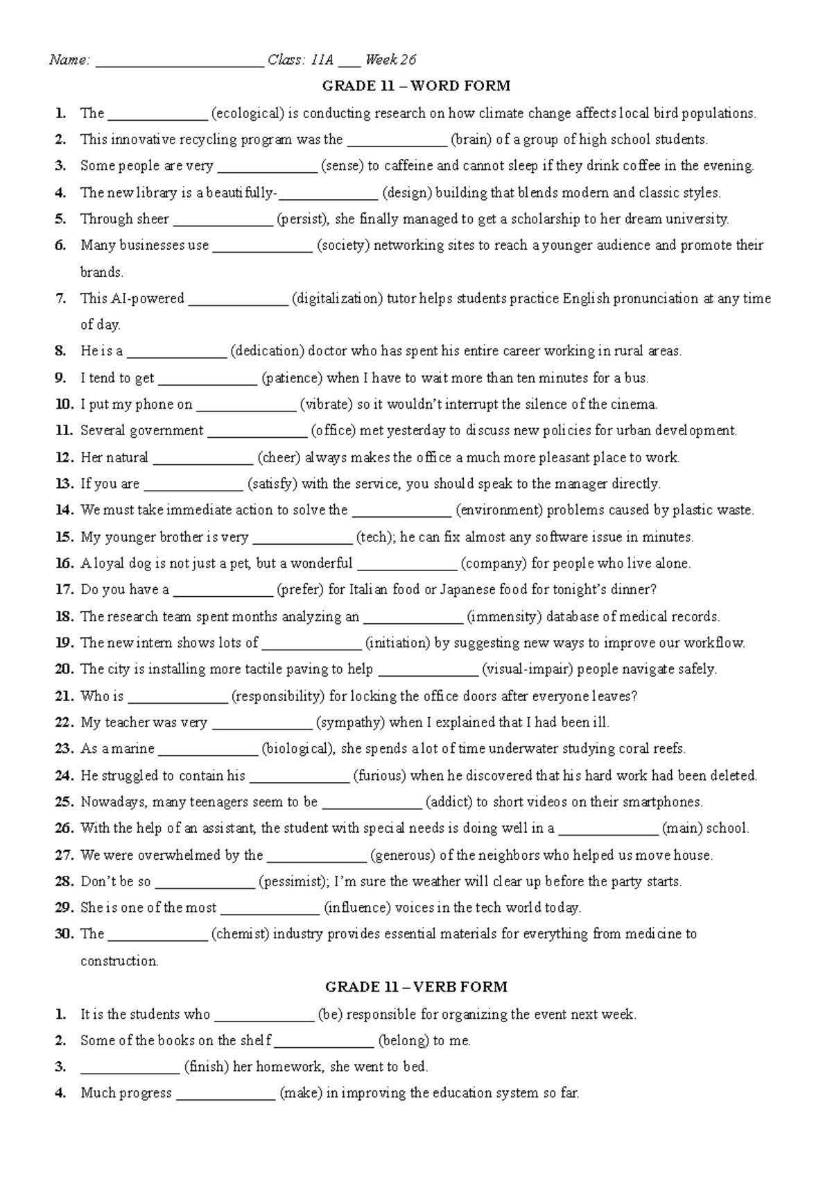 GRADE 11 WRITING 2 - Midterm Test Practice Notes - Studocu