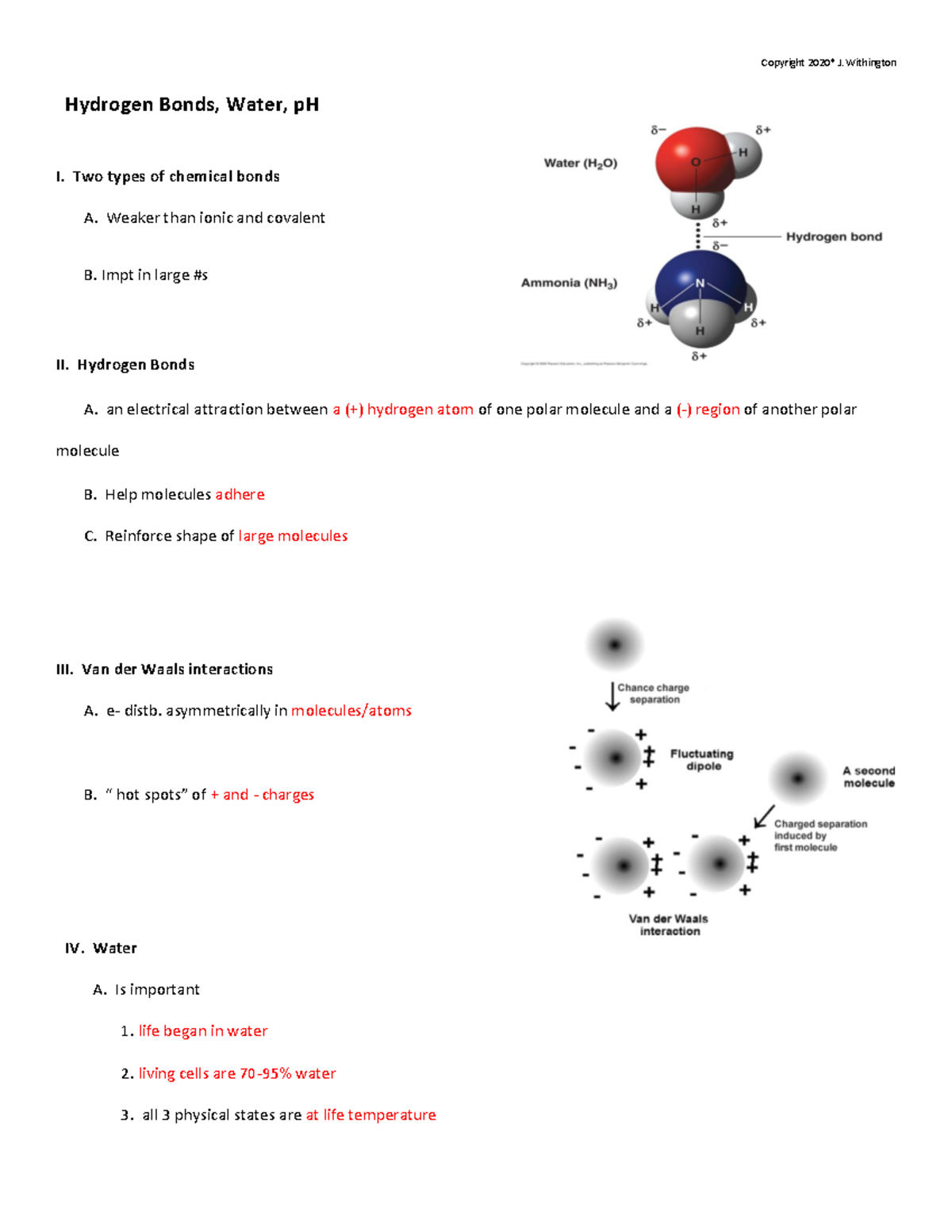 Chemical Bonds, Water Properties, and pH Basics - Biol 101 Notes ...