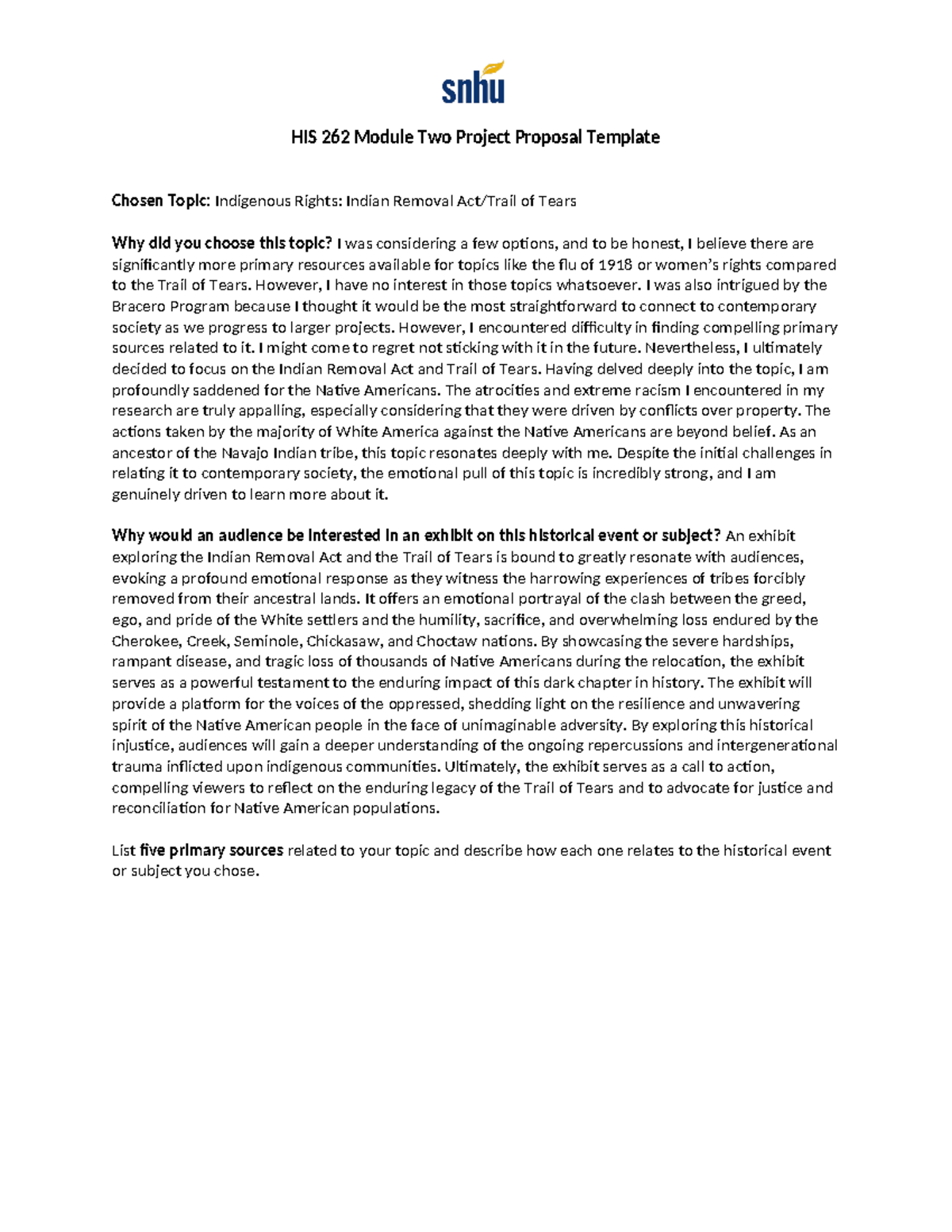 HIS 262 Module 2 Project Proposal: Indigenous Rights & the Indian ...