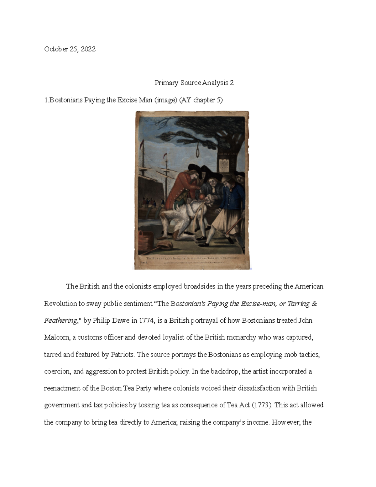 Primary Source Analysis: Paying the Excise Man (AY CH 5) - Studocu