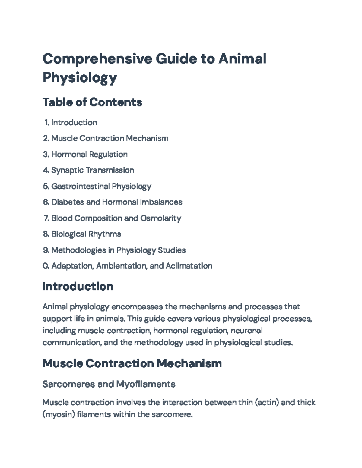 Comprehensive Guide to Animal Physiology: Mechanisms & Processes ...