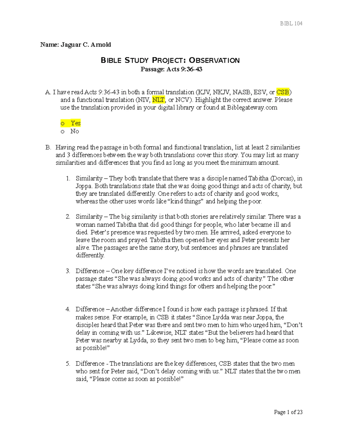 Bible Study Project - Application Assignment on Acts 19:11-22 - Studocu