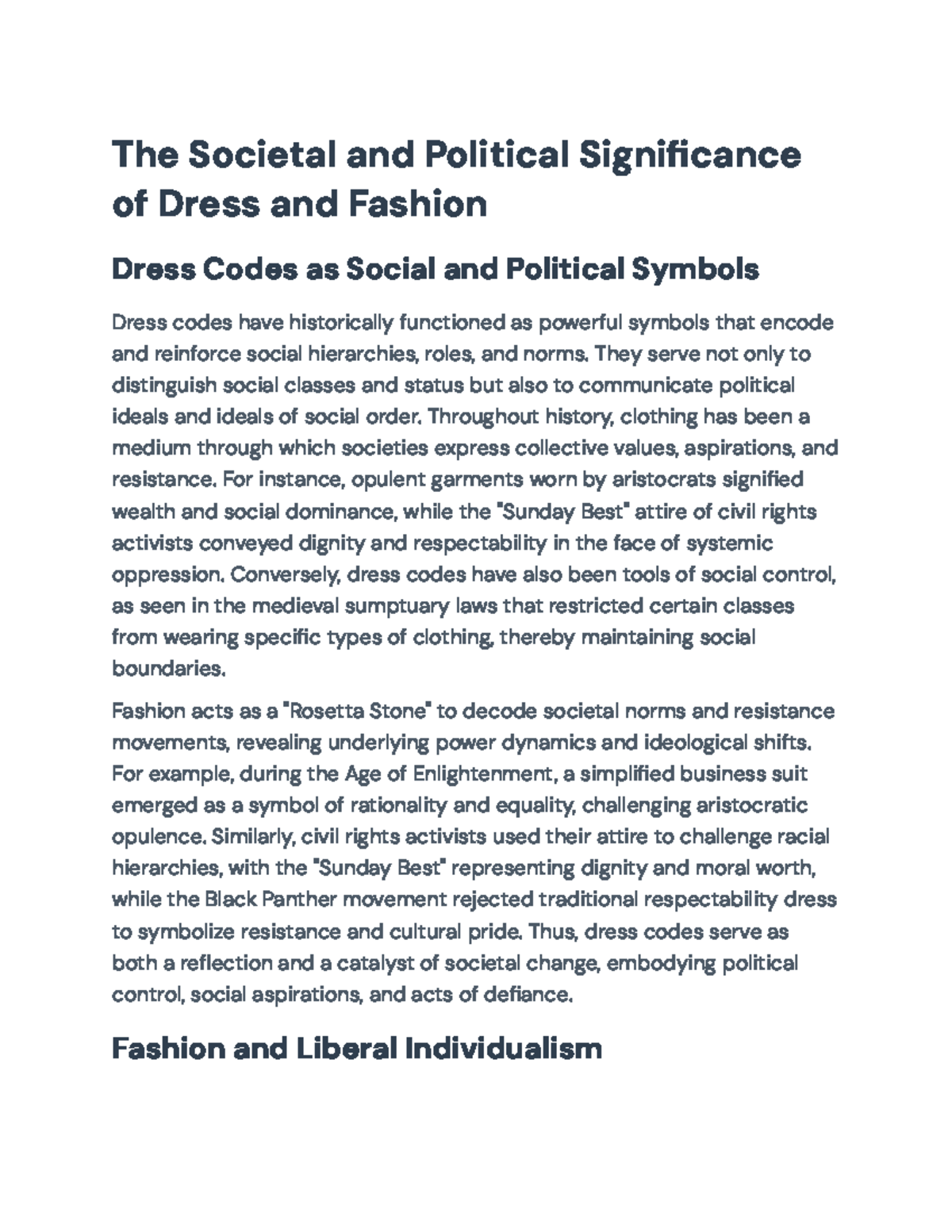 The Societal and Political Significance of Dress and Fashion Analysis ...