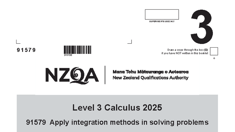 Level 3 Calculus (91579) 2025 Exam Booklet - Studocu