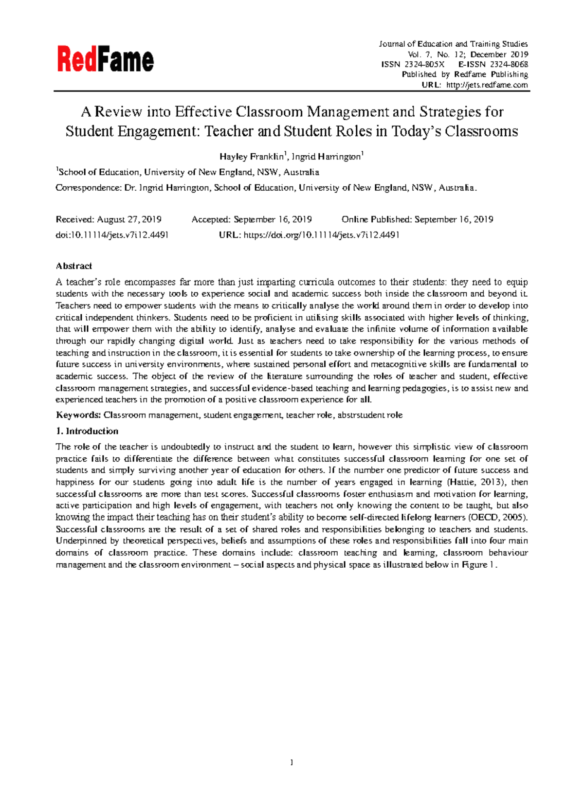 A Review of Classroom Management & Student Engagement Strategies ...